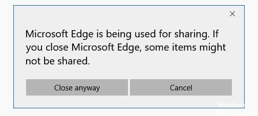 How to Fix Microsoft Edge is Being Used for Sharing Error - Saint