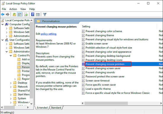 How to Prevent Users from Changing Mouse Pointers in Windows 10 - Saint