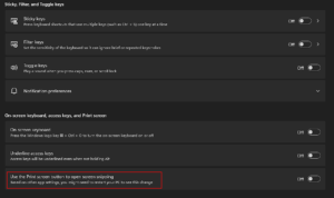 How to Enable Print Screen Key Screen Snipping in Windows 11