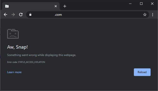 Fix: “Aw, Snap! STATUS_ACCESS_VIOLATION” Error (2021) - Saint