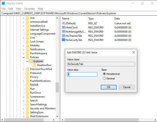 Remove Security Tab from Files and Folders Properties in Windows - Saint